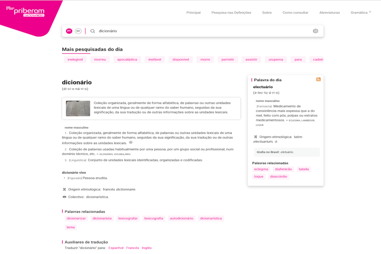 Priberam renova Dicionário de Língua Portuguesa - Observatório da ...